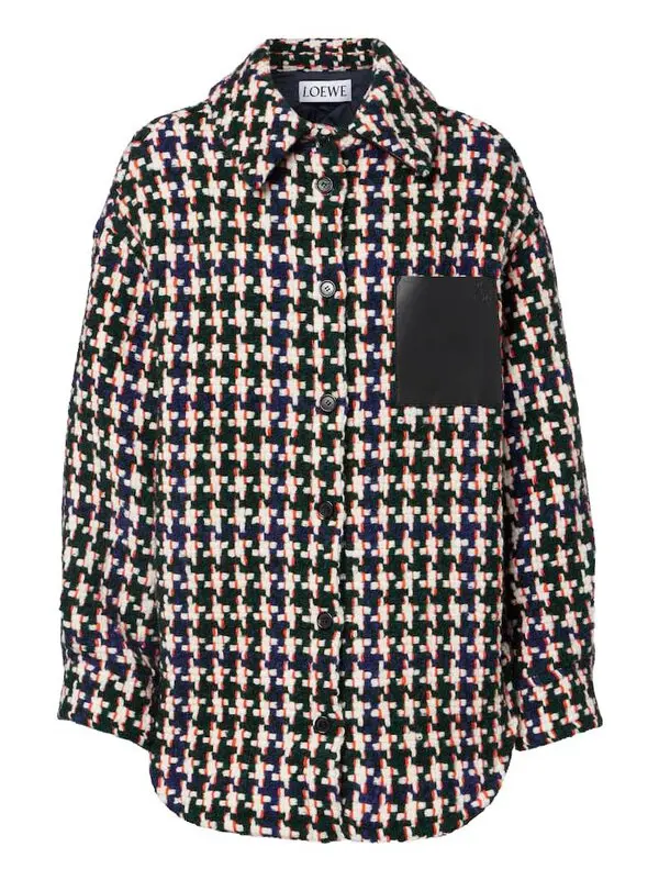 Loewe Leather-trimmed Overshirt - Multicoloured