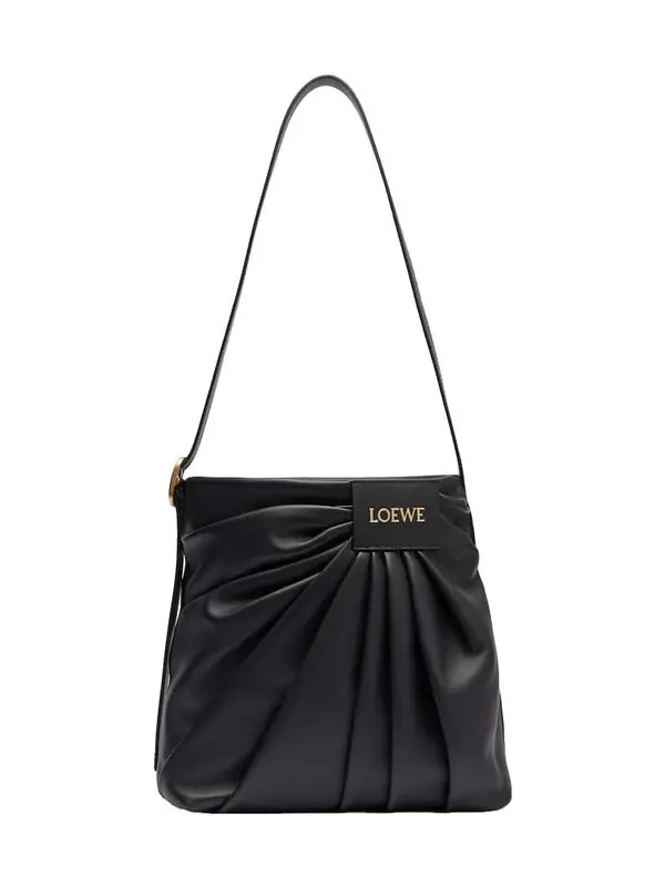 Loewe Draped Leather Tote Bag - Black