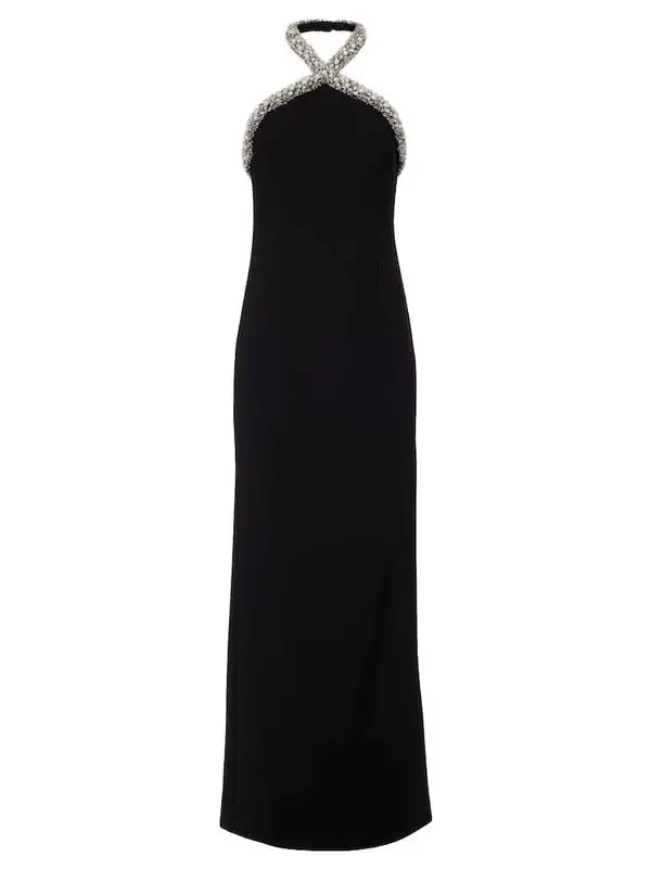 Simkhai Embellished Halterneck Gown - Black