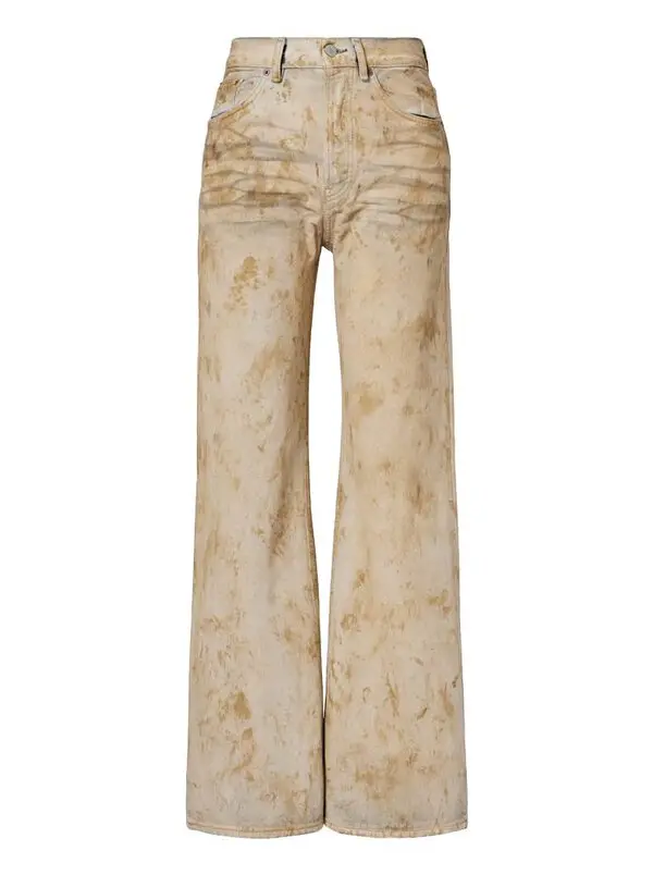 Acne Studios Distressed Wide-leg Jeans - Beige