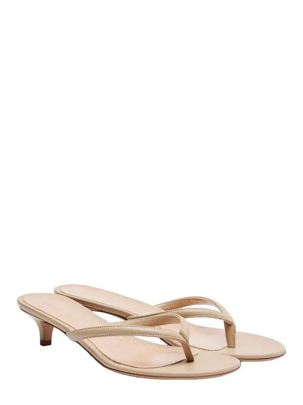 GIANVITO ROSSI Calypso 35 Leather Thong Sandals - Beige