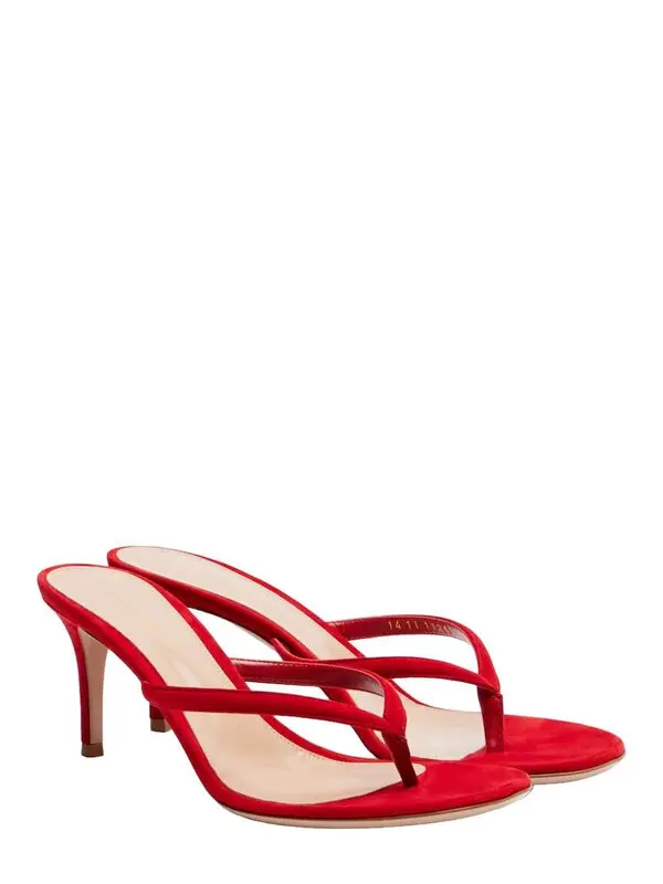 GIANVITO ROSSI Calypso Suede Thong Sandals - Red