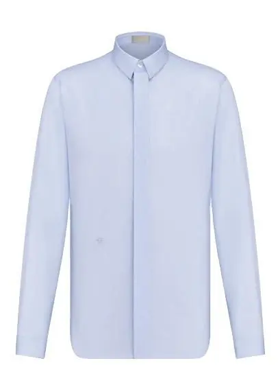 Dior Bee Embroidery Shirt - Light Blue Striped