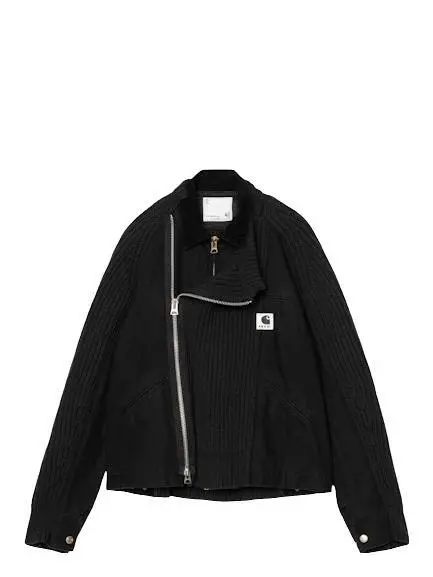 Carhartt Wip X Sacai Washed Duck Wip X Wool Knit Blouson - Sacai Black