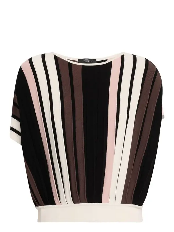 Max Mara Pegola Pleated Striped Knit Shirt - Multicolour