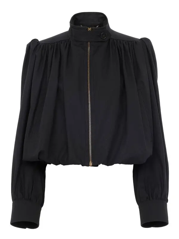 Chloé Gathered Canvas Jacket - Black
