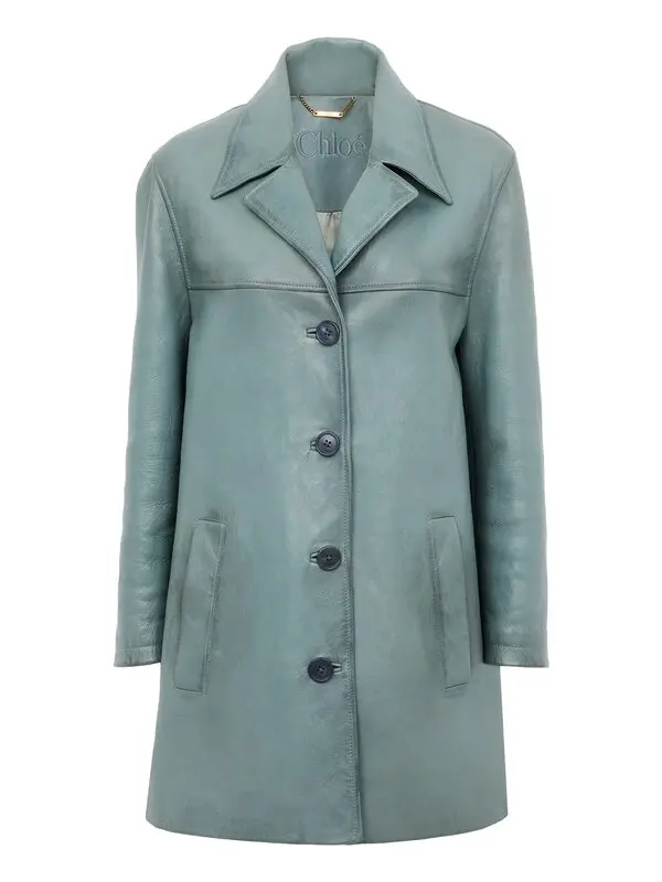 Chloé Single-breasted Long Jacket - Faded Blue