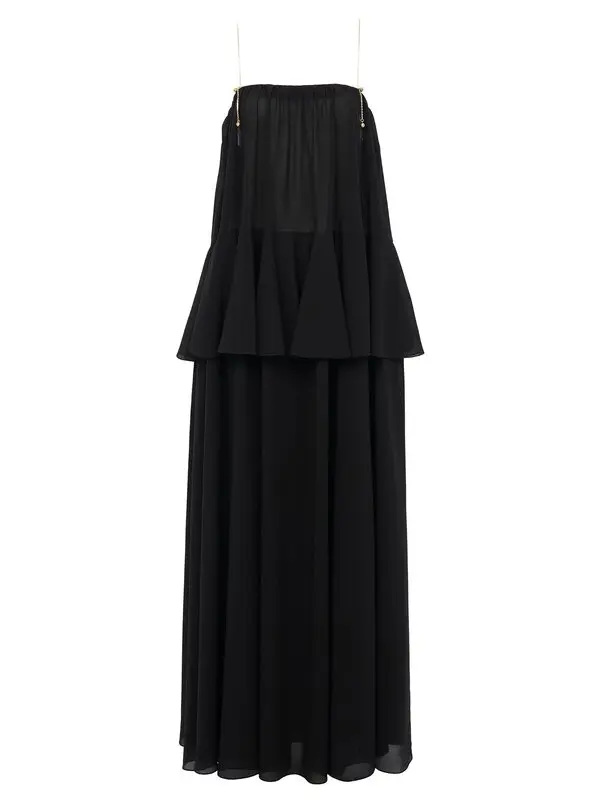 Chloé Georgette Long Dress - Black