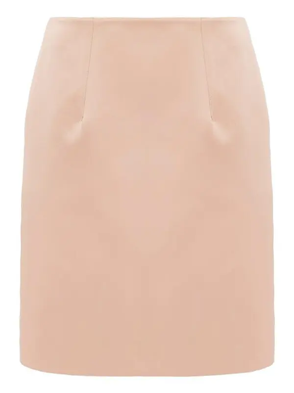 Chloé Short Pencil Skirt In Technical Duchess Satin - Rose Dust