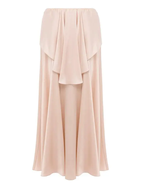 Chloé Layered Washed Satin Midi Skirt - Rose Dust