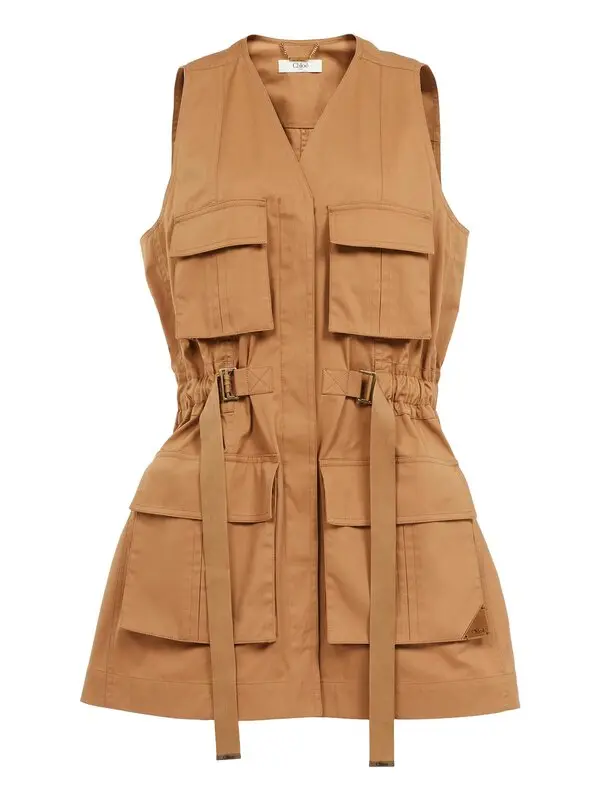Chloé Utilitarian Vest - Golden Brown