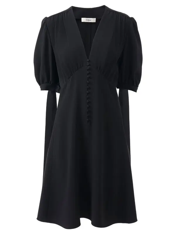 Chloé A-line Crêpe Dress - Black