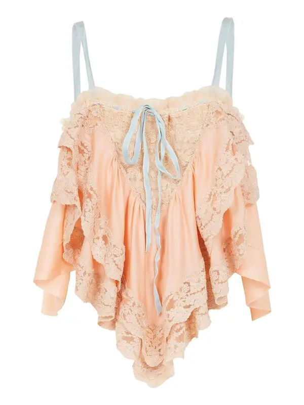 Chloé Ruffled Camisole Top - Clay Pink