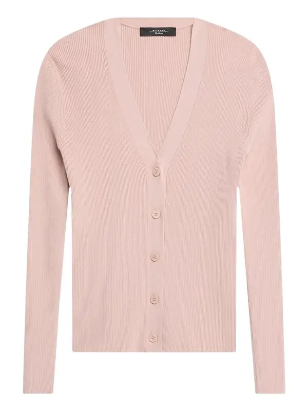 Max Mara Gabriel Button-down Rib Knit Cardigan - Powder