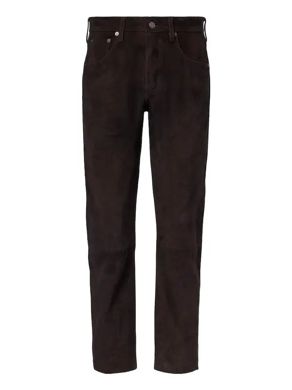 Citizens Of Humanity Winslow Mid-rise Suede Straight-leg Pants - Brown