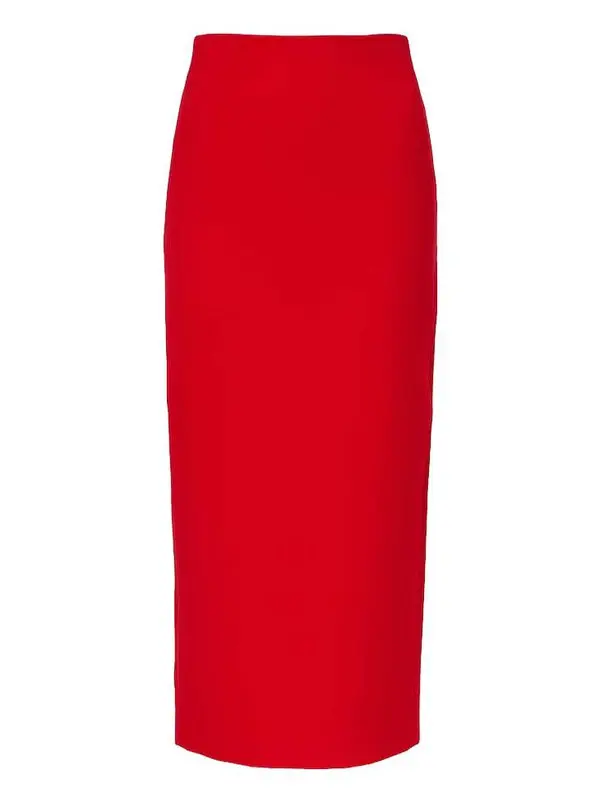Roland Mouret Crepe Pencil Skirt - Red