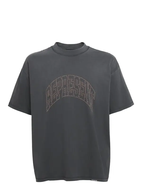 REPRESENT Cotton Embellished Logo T-shirt - Black