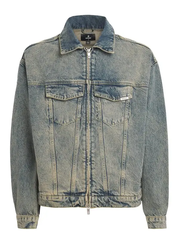 REPRESENT Bleached Denim Jacket - Blue