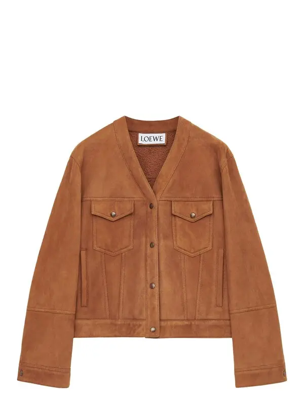 Loewe Lambskin Shearling-lined Jacket - Brown