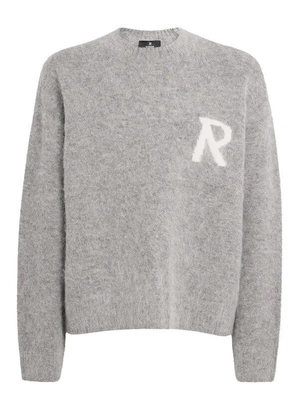REPRESENT Alpaca-blend Logo Oversized Sweater - Grey