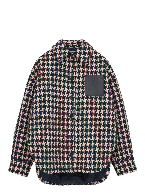 Loewe Tweed Houndstooth Overshirt - Green