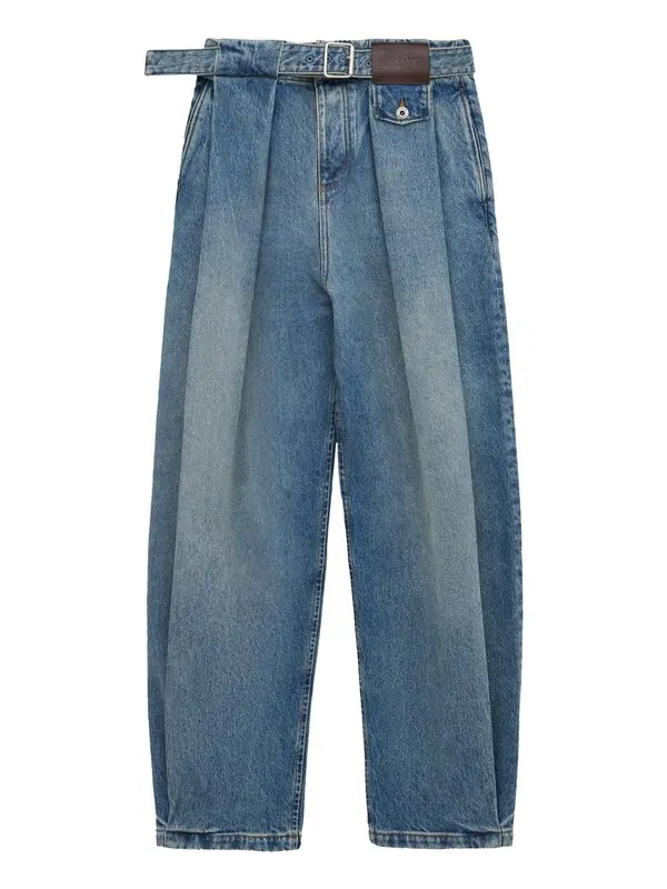 Loewe Pleated Barrel-leg Jeans - Blue