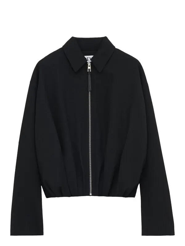 Loewe Wool Draped Bomber Jacket - Black