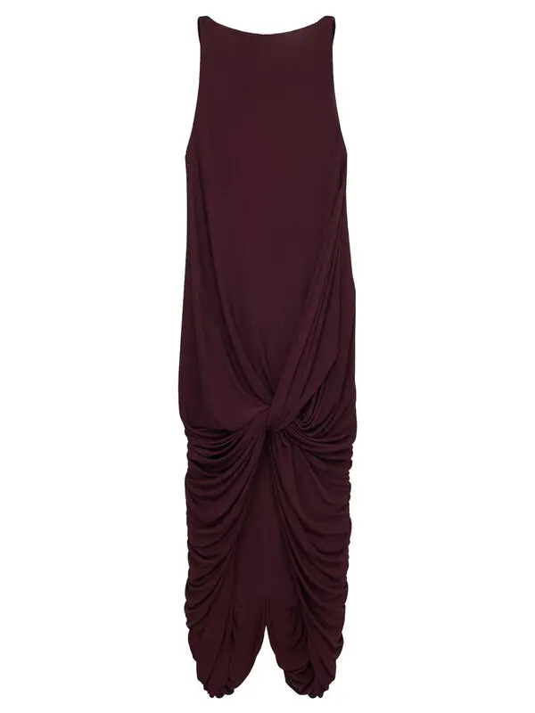 Loewe Knot-front Draped Maxi Dress - Burgundy