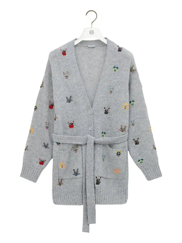 Loewe X Louis Wain Wool-blend Cardigan - Grey