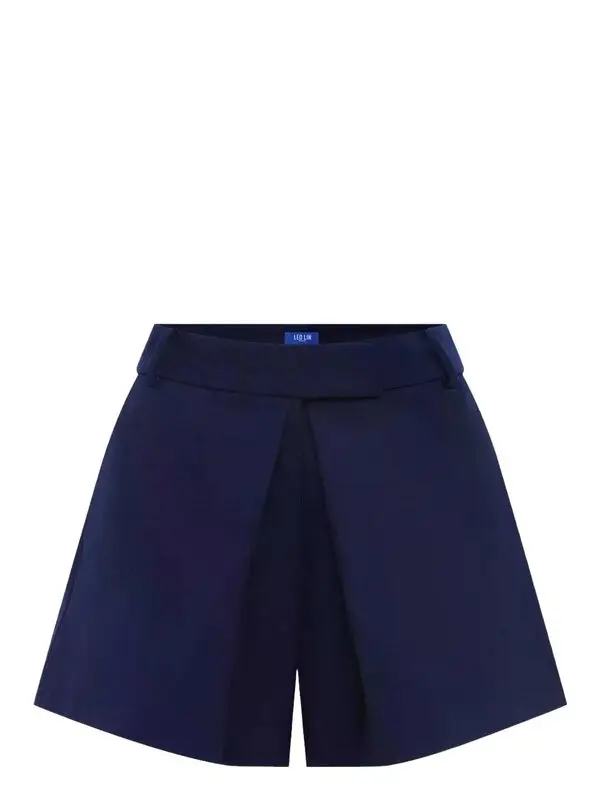 LEO LIN Josie Pleated Shorts - Blue