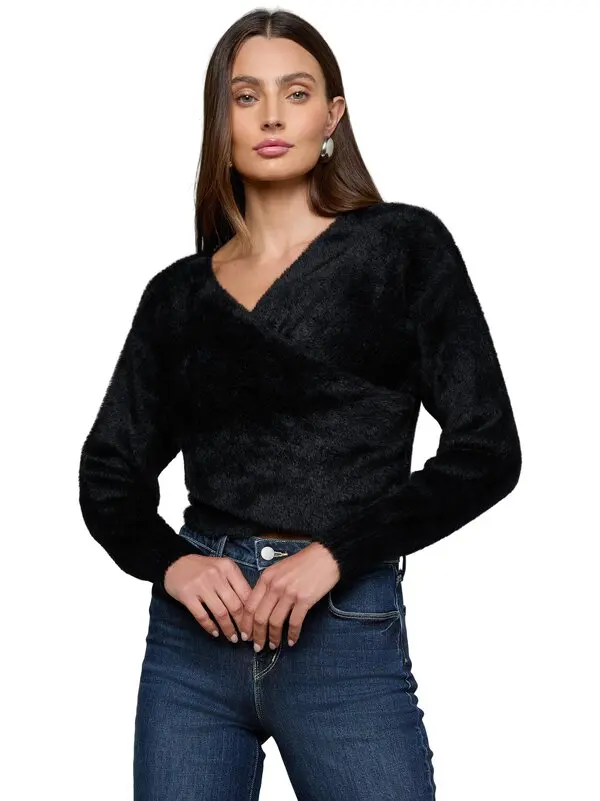 L'Agence Antonella Crossover Pullover - Black