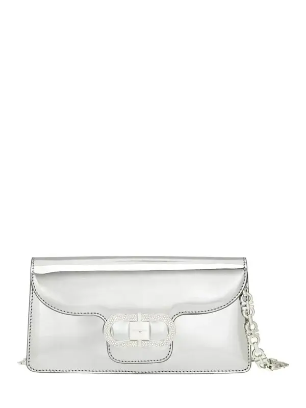 FERRAGAMO Mini Crystal-embellished Clutch - Silver