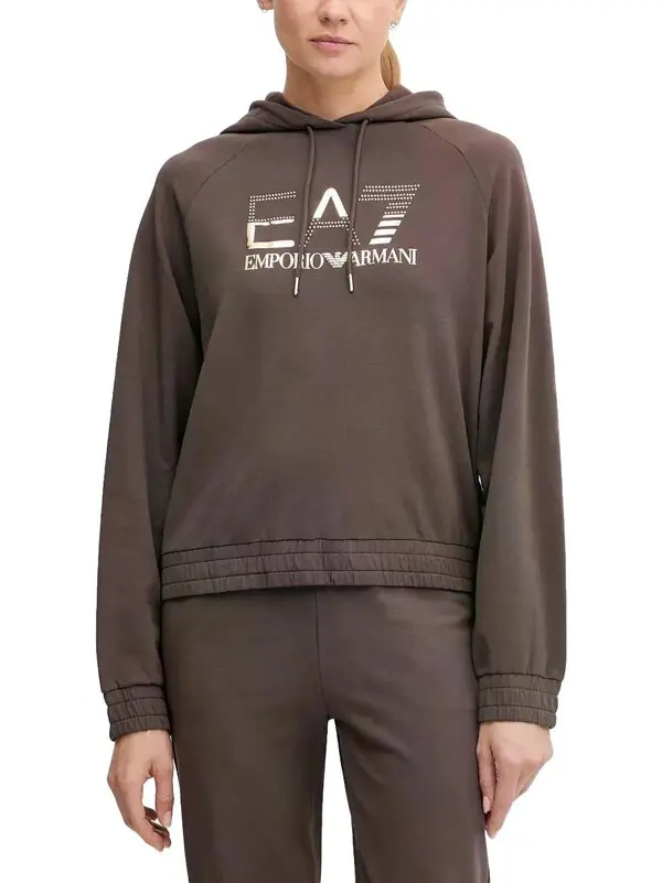 Emporio Armani Logo-print Hooded Tracksuit - Brown