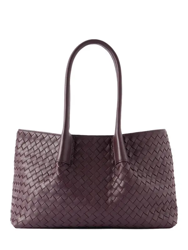 Bottega Veneta Pinacoteca Reversible Intrecciato Leather Tote - Burgundy