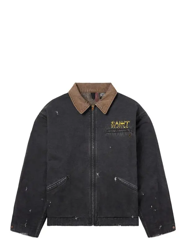 SAINT MXXXXXX Babylon Detroit Logo-embroidered Jacket - Black