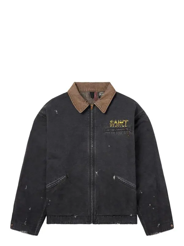 SAINT MXXXXXX Babylon Detroit Logo-embroidered Jacket - Black