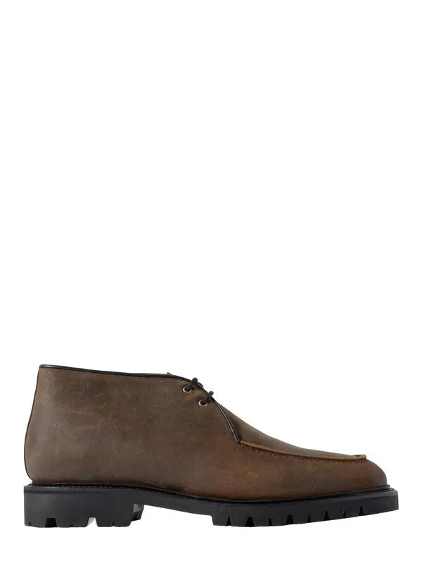 MAJORDOME M69 Waxed-suede Chukka Boots - Brown
