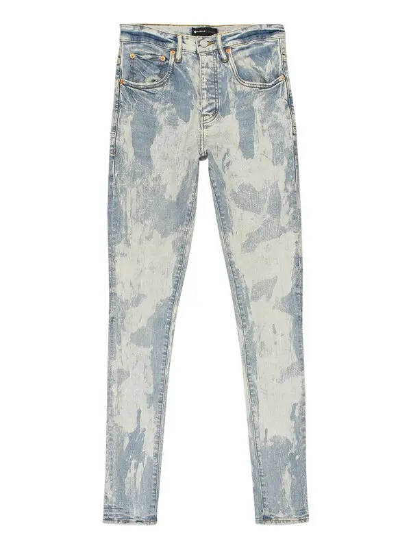 PURPLE BRAND Light Vintage Spotted Bleach Skinny Jeans - Blue