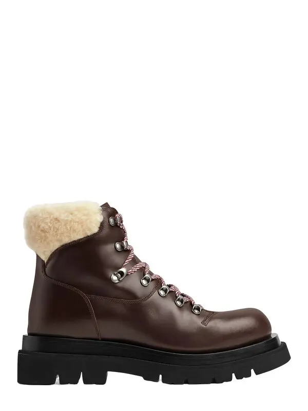 BOTTEGA  VENETA Lug Hiking Ankle Boot - Toffee/porridge