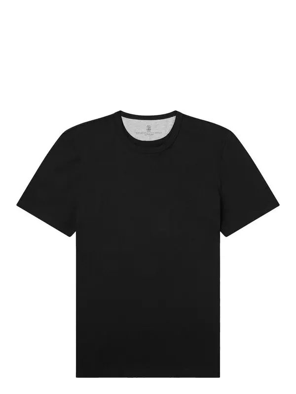 Brunello Cucinelli Ribbed Jersey T-shirt - Black