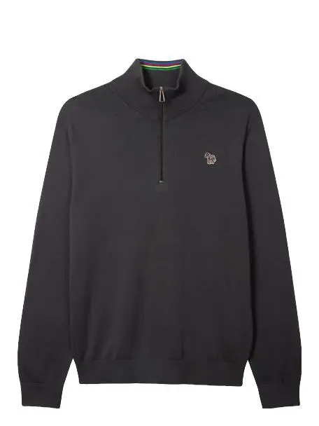 Paul Smith Organic Cotton Half Zip Sweater - Grey