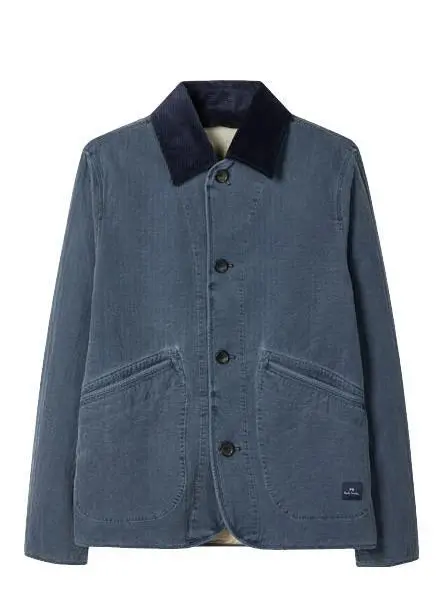 Paul Smith Washed Indigo Self-quilted Cotton Jacket - Blue