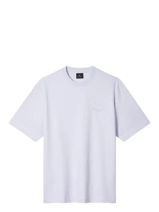 Paul Smith Casual-fit Sky Embossed 'happy' T-shirt - Blue