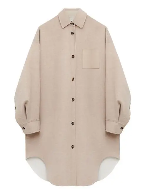 Loewe Oversized Cut-out Wool-cashmere Blend Jacket - Sandstone/white