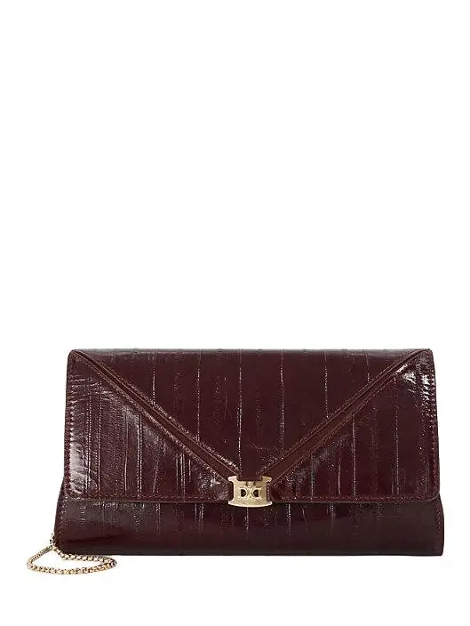 DUNE Leather Clutch Bag - Burgundy Leather