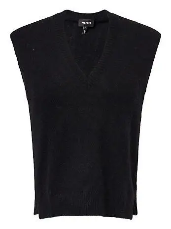 ME+EM V-neck Ribbed-trim Wool-blend Vest - Black
