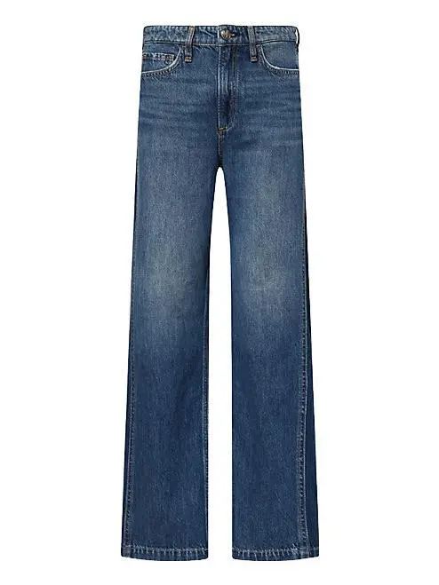 Rag & Bone Logan Spliced Wide-leg Denim Jeans - Twoindgo