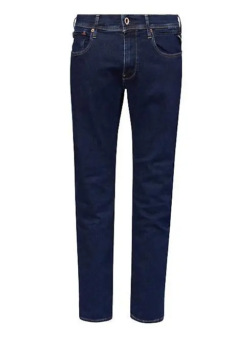 REPLAY Ariick Straight-leg Stretch-denim Blend Jeans - Dark Blue