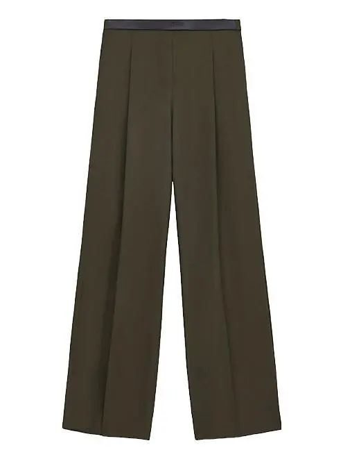 Loewe Pleated Straight-leg Wool Trousers - Khaki Green
