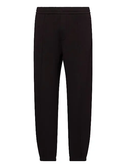 Emporio Armani Tapered-leg Relaxed-fit Stretch-cotton Blend Jogging-bottoms - Black Beauty